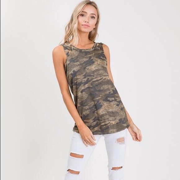 7th Ray | Tops | Nwt Camo Tank Multiple Sizes | Poshmark